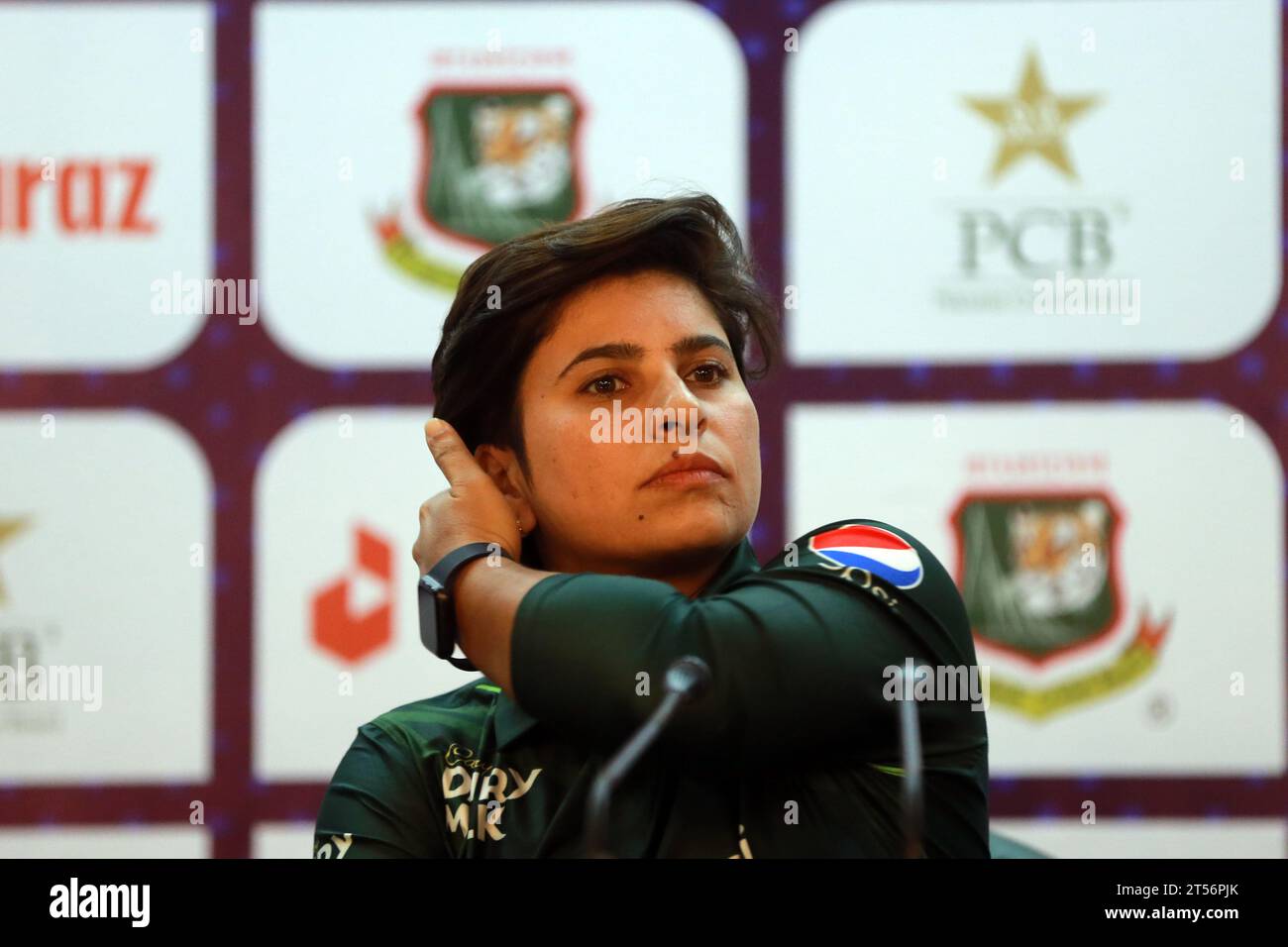Pakistan Women Cricket Team Captain Nida Dar attends a pre-match press ...