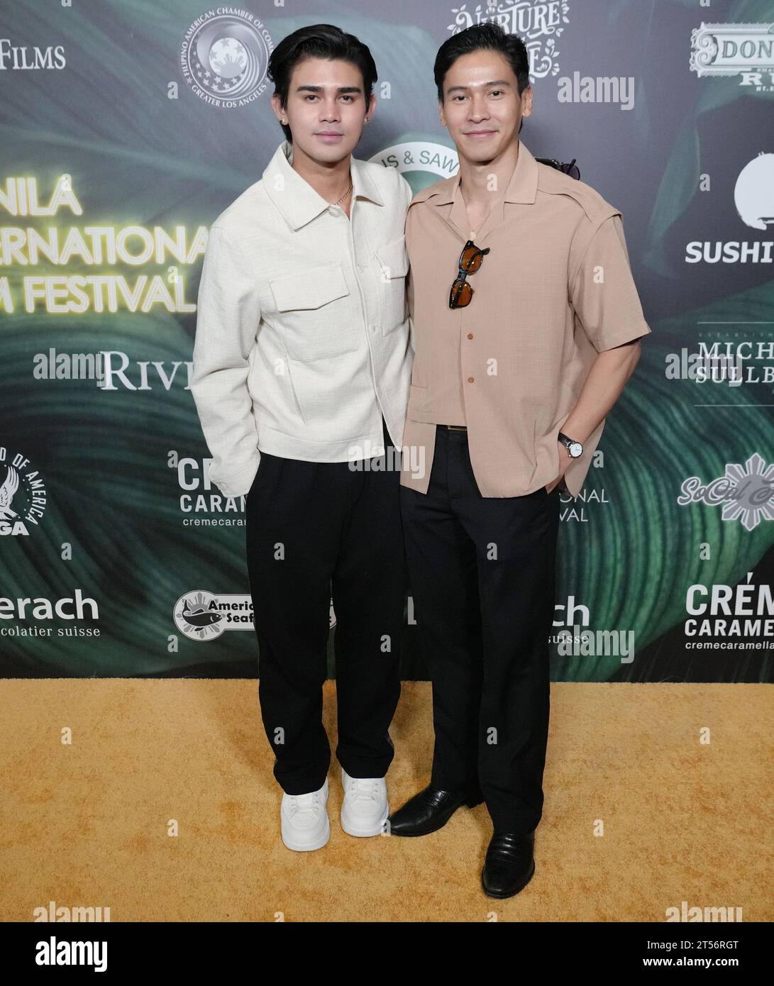 (L-R) Inigo Pascual and Enchong Dee at the 2023 Manila International ...