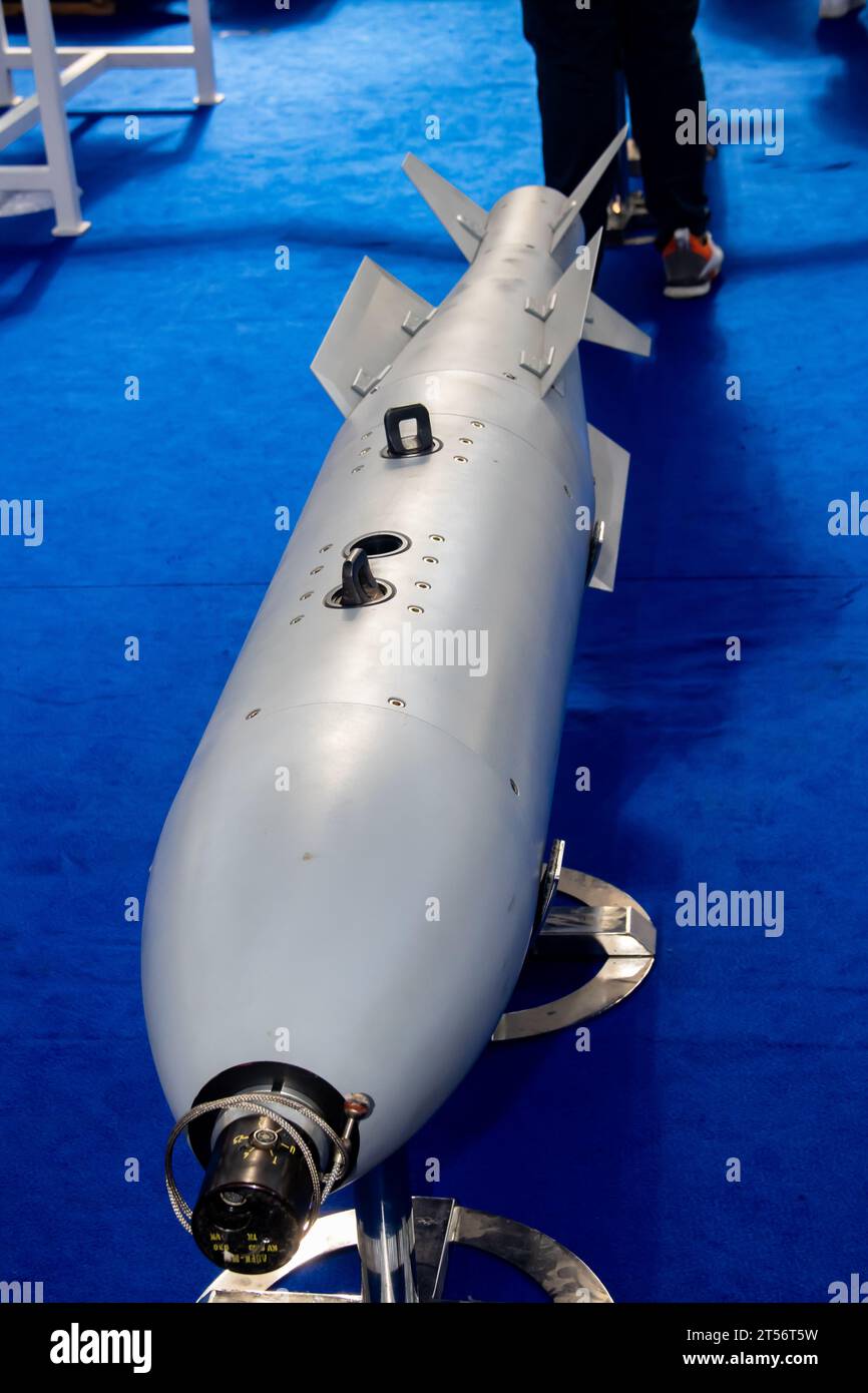 GPS-satellite guided missile anti-tank mortar shell, exposed at ...