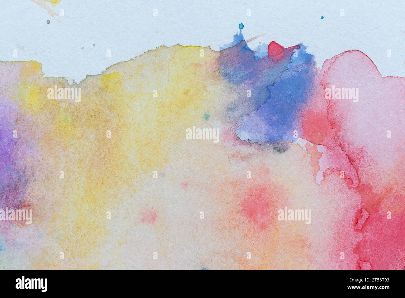 Macro close-up of abstract colorful watercolors with splashes ...