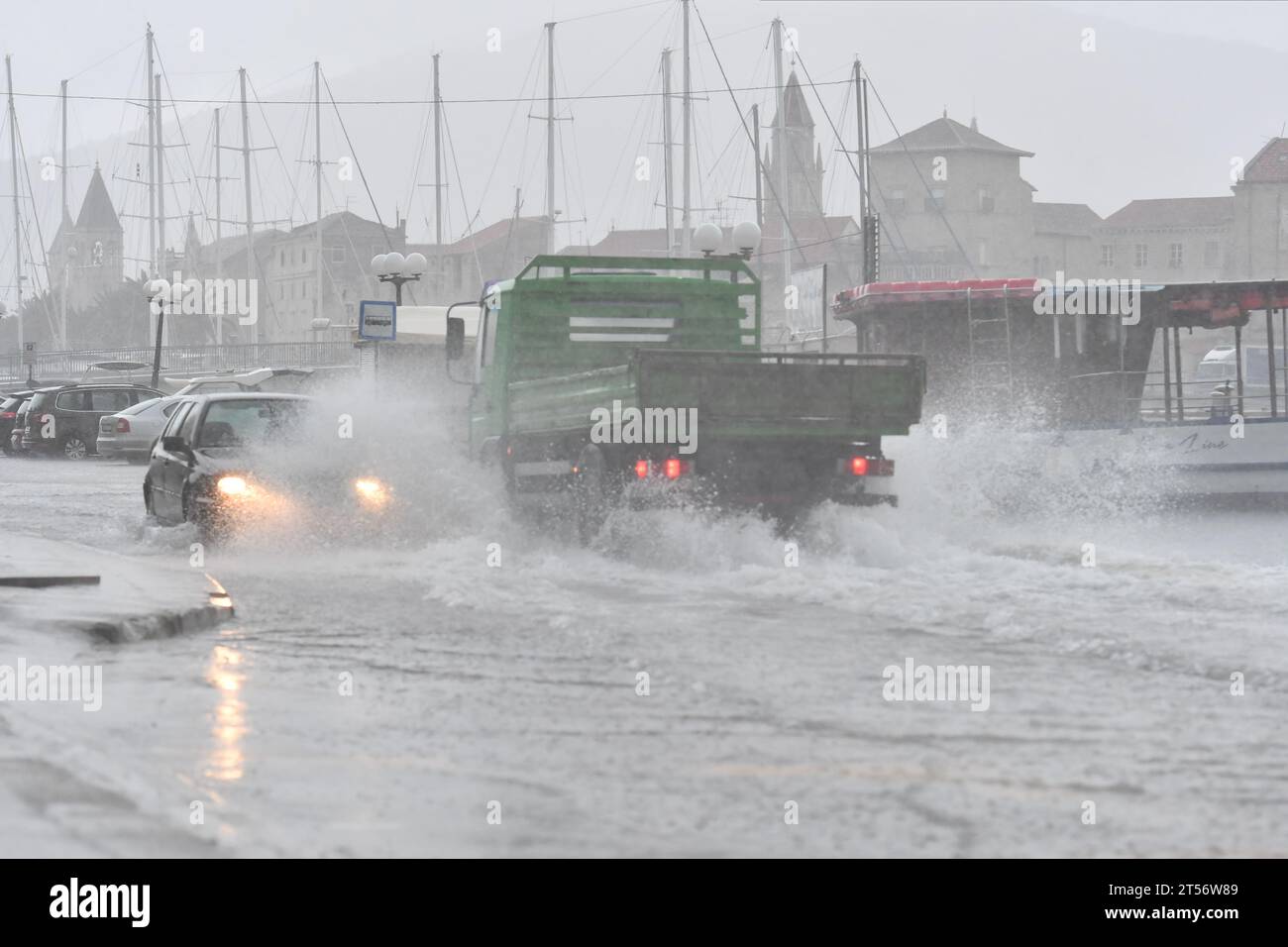 Split, Croatia. 03rd Nov, 2023. Strong wind and rain caused many ...