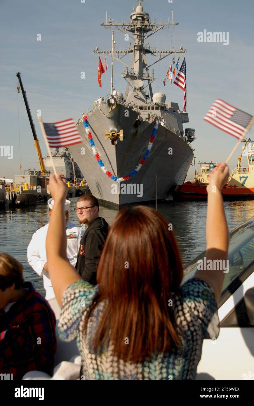 US Navy 111028ZV972-002 Friends and family members welcome the guided ...