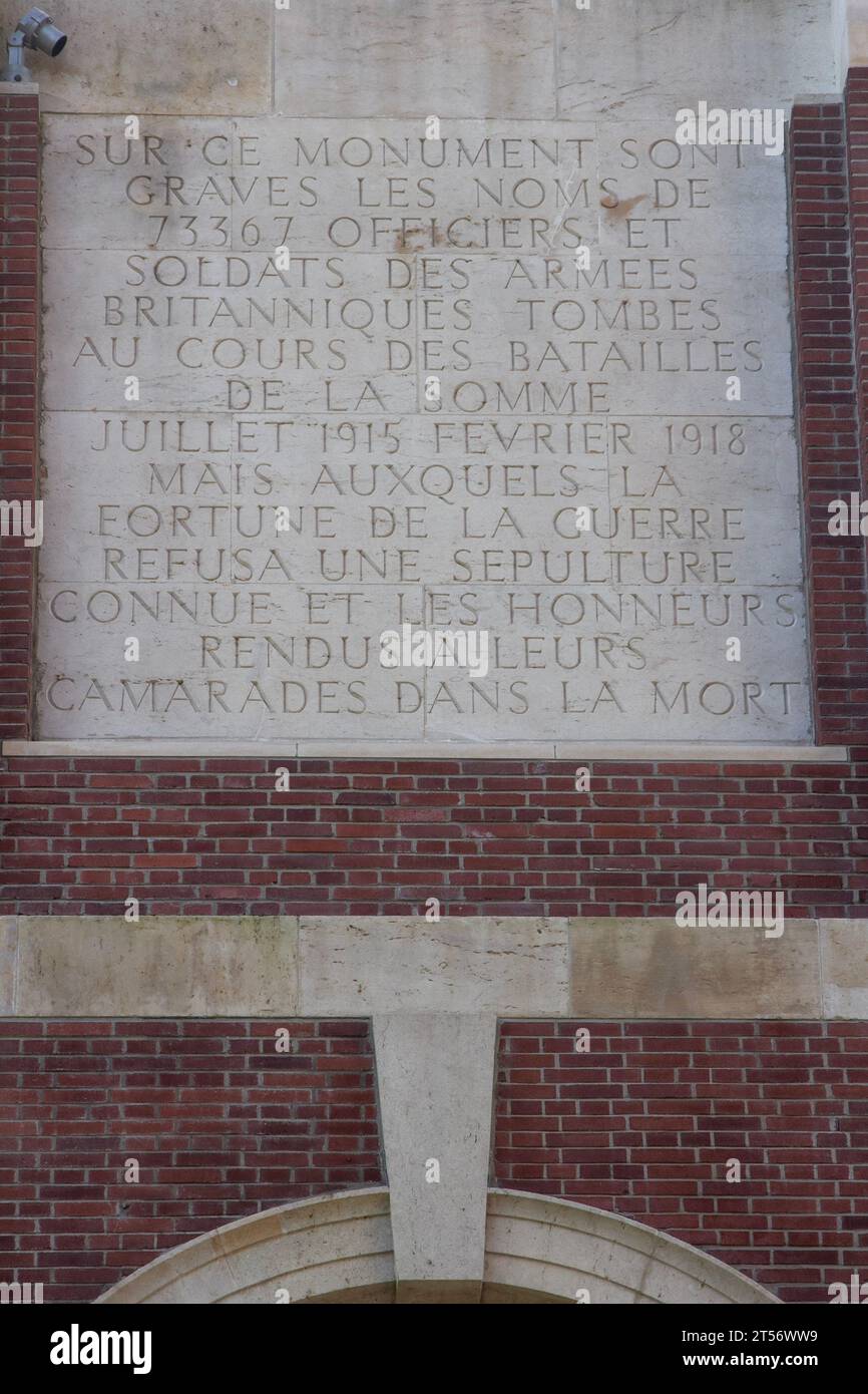 The Thiepval Memorial to the Missing of the Somme in northern France ...