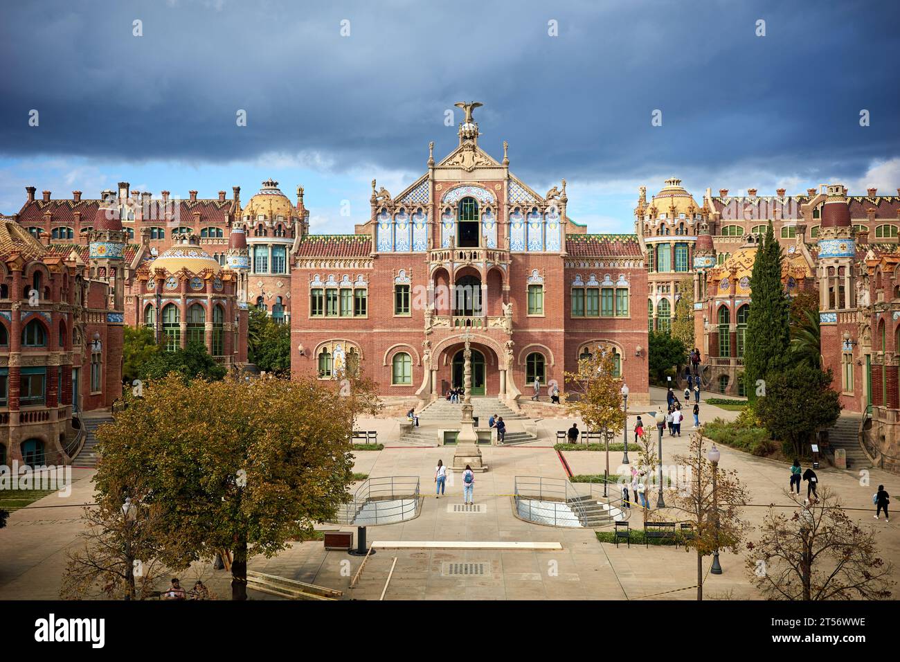 Exterior of the Modernist Hospital de la Santa Creu I Sant Pau in ...
