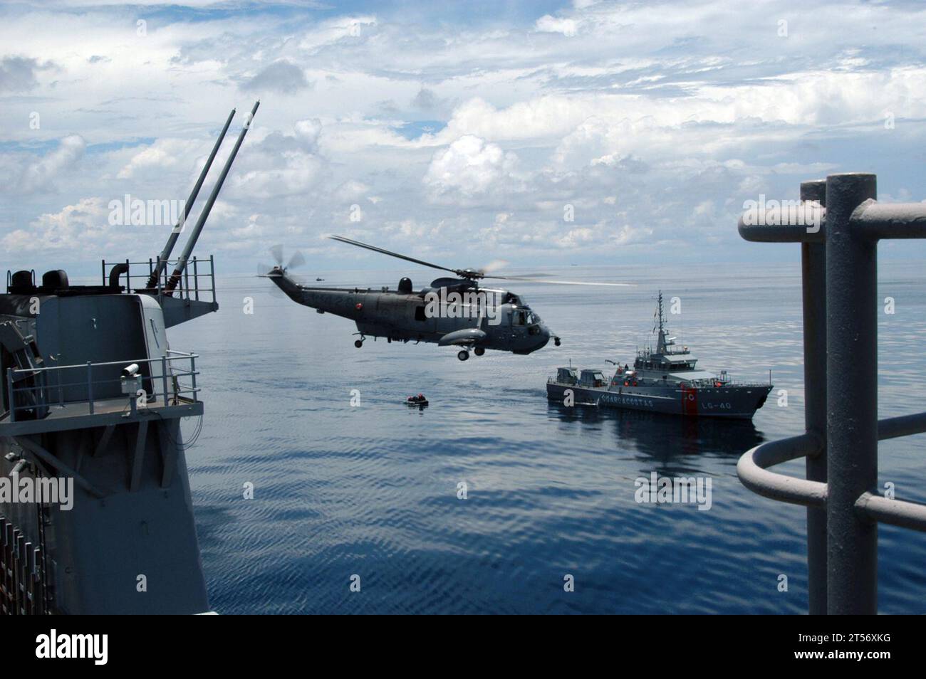 US Navy A Canadian CH-124 Sea King takes off from dock landing ship USS ...