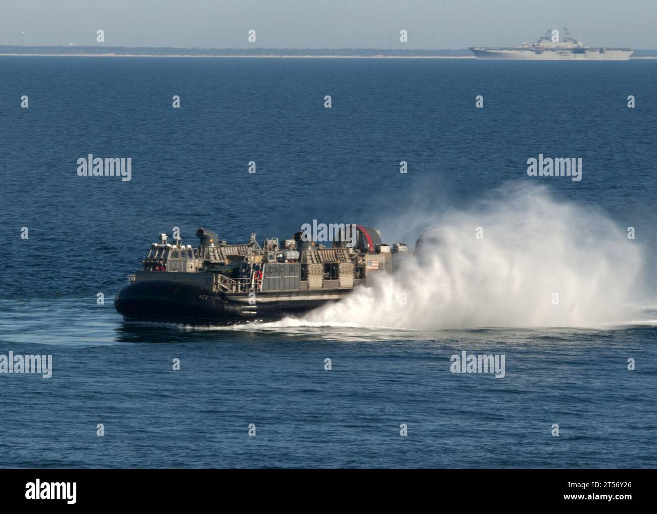 US Navy A landing craft air cushion (LCAC) from Assault Craft Unit (ACU ...