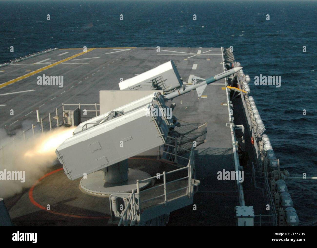 US Navy A RIM 7 Sea Sparrow launches from a NATO surface missile system ...