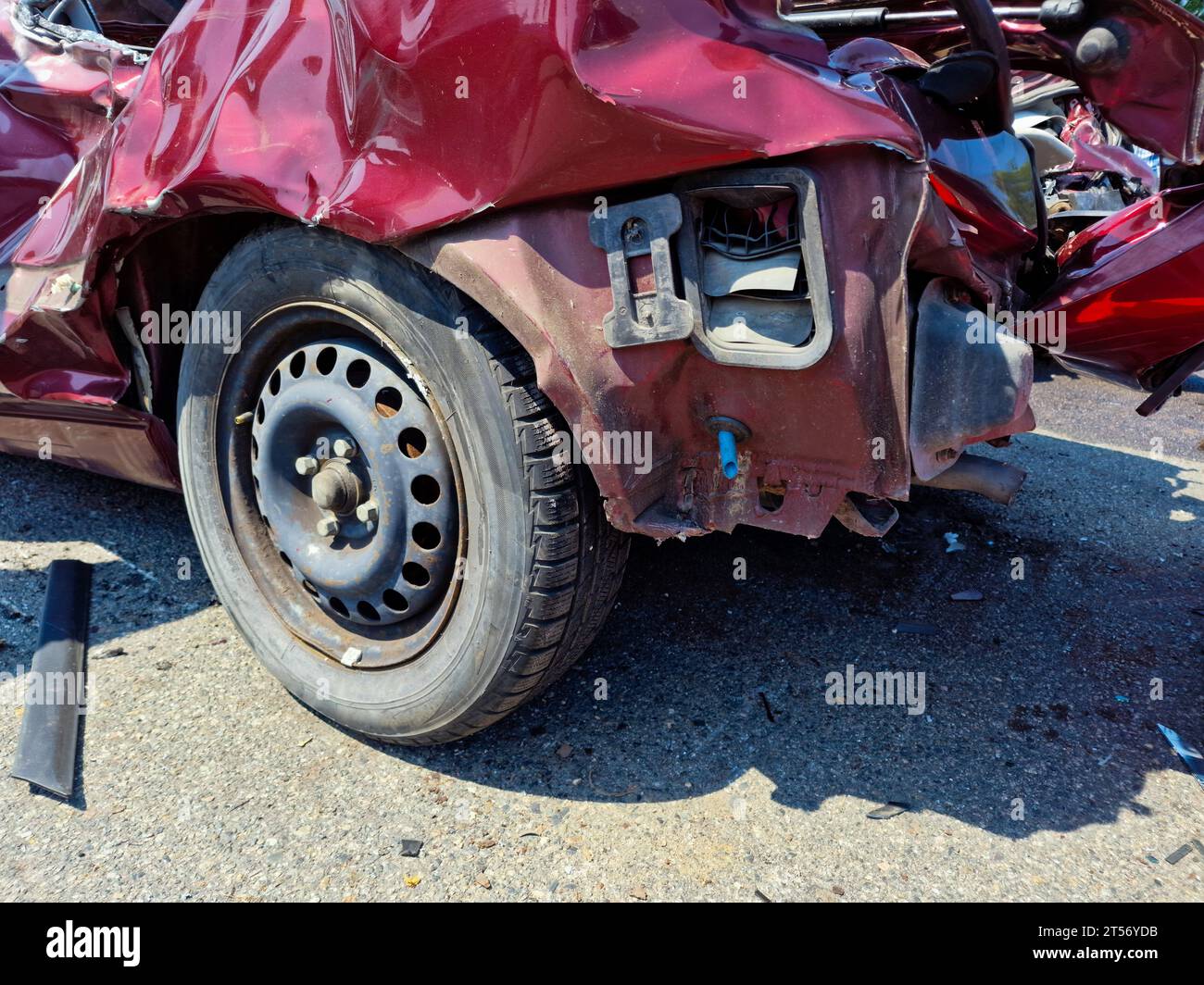 Car Wreck. Vehicle Traffic Crash Accident. Auto Damage Stock Photo - Alamy