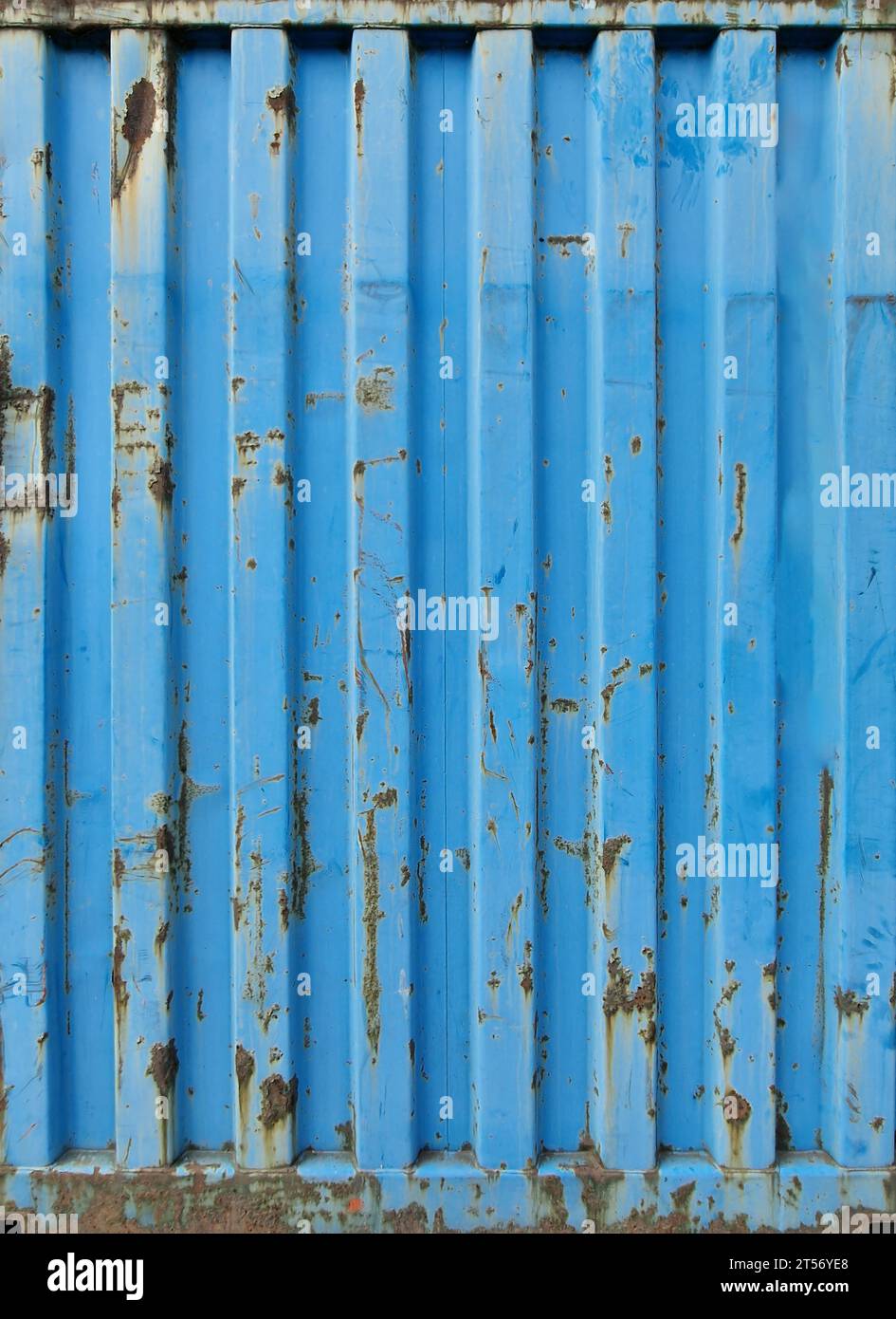 Maritime Industrial Aesthetics: Weathered Blue Container Texture Stock ...
