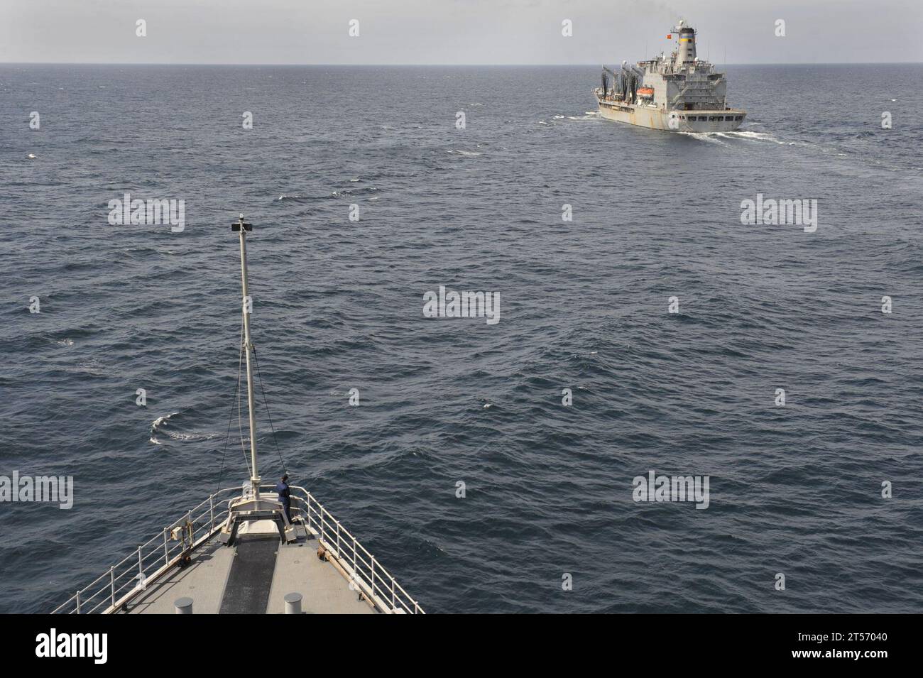 US Navy A Sailor stands watch on the bow of the ship.jpg Stock Photo ...