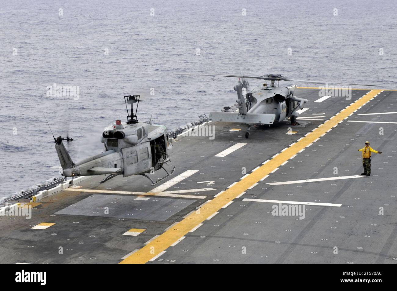 US Navy A UH-1N Huey helicopter assigned to the Marine Medium ...