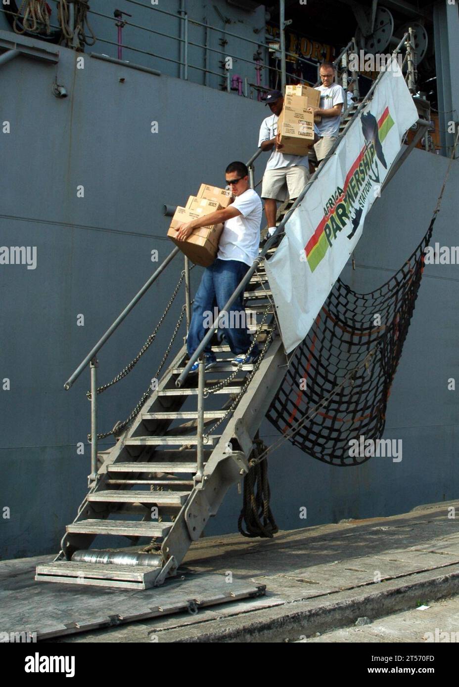 US Navy Africa Partnership Station (APS) Sailors carry Project ...