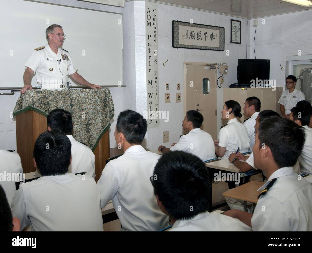 US Navy Adm. Patrick M. Walsh, commander of the U.S. Pacific Fleet ...