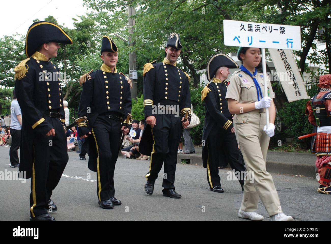 US Navy ailors from Fleet Activities Yokosuka, dressed as members of ...
