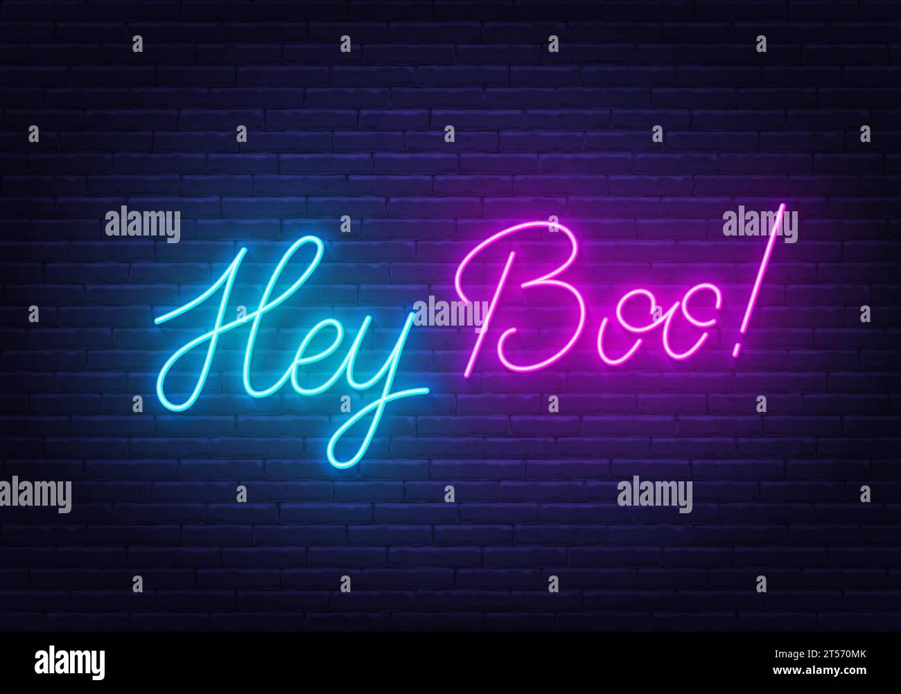 Hey Boo neon sign on brick wall background Stock Vector Image & Art - Alamy