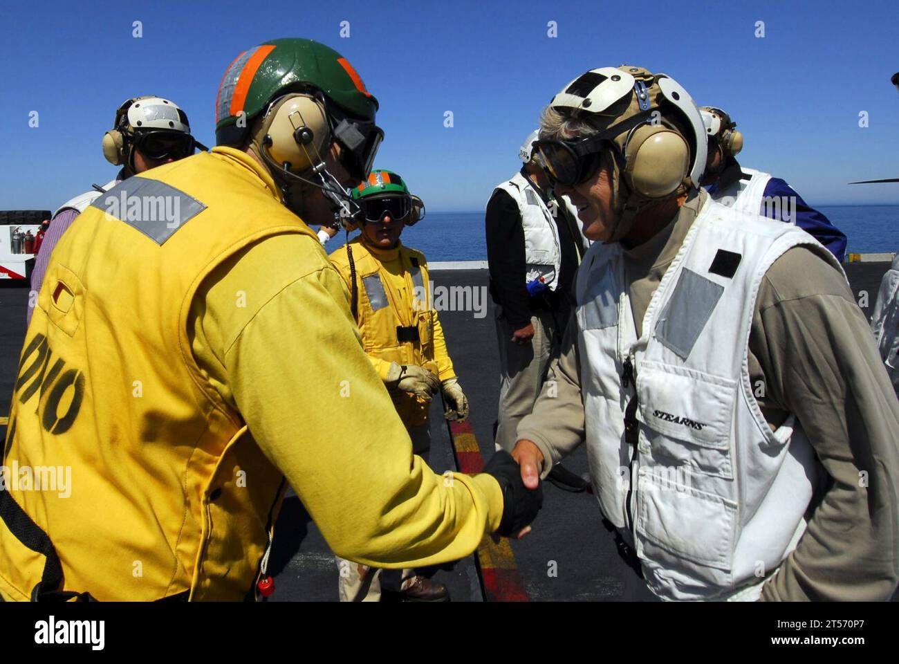 US Navy Aircraft launching officer Stock Photo - Alamy