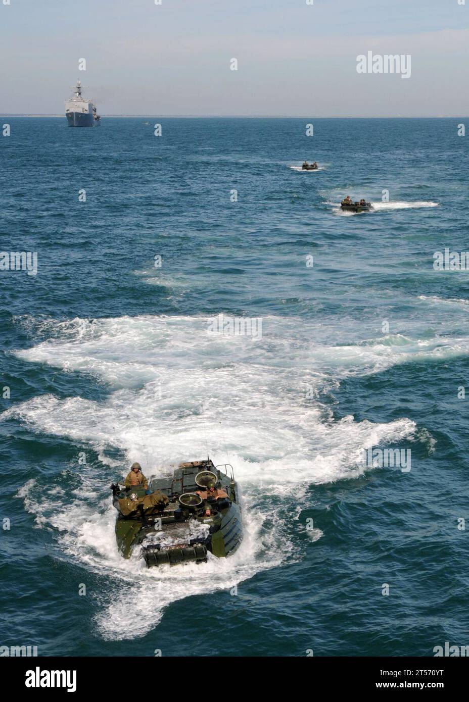 US Navy Amphibious assault vehicles from Marine Battalion Landing Team ...