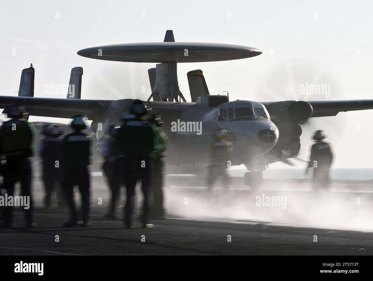 US Navy An E-2C Hawkeye assigned to the Tigertails of Carrier Airborne ...