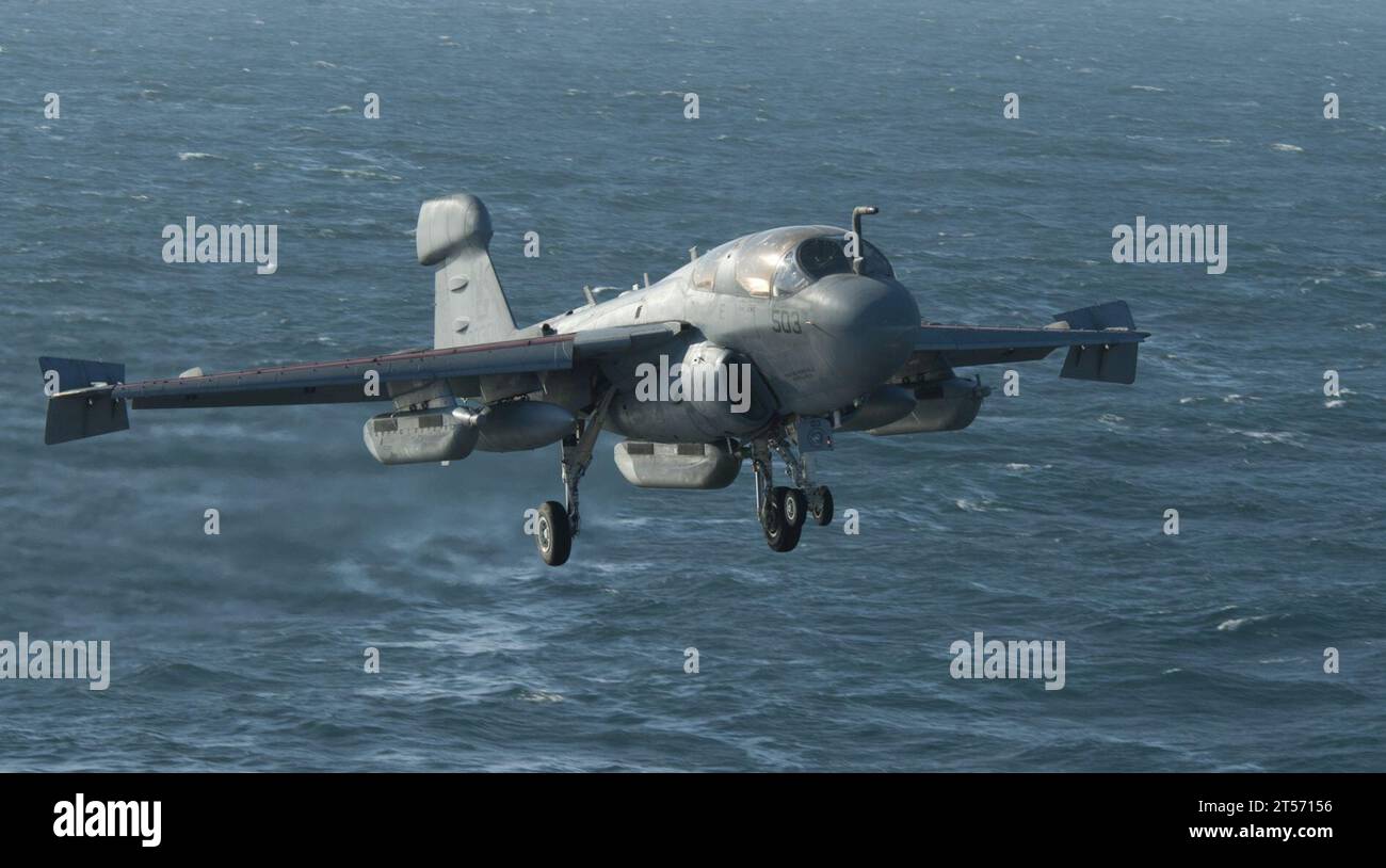 US Navy An EA-6B Prowler from the Wizards of Electronic Attack Squadron ...