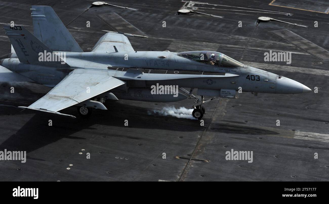 US Navy An F18C Hornet assigned to the Blue Blasters of Strike Fighter ...