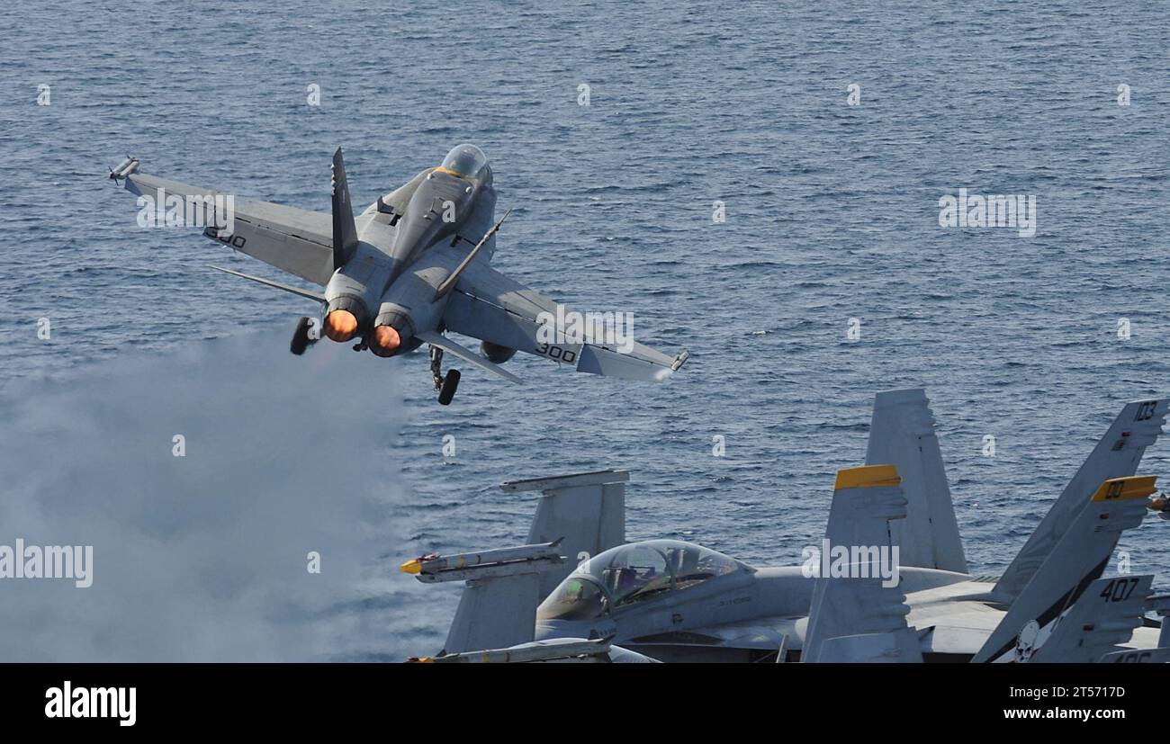 US Navy An F18C Hornet assigned to the Vigilantes of Strike Fighter ...