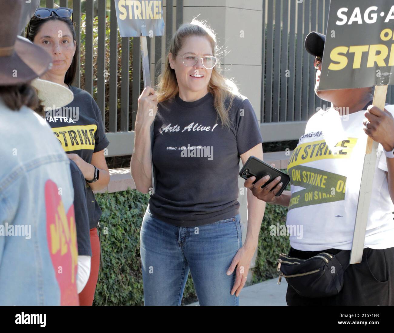 Celebrities on the SAG-AFTRA picket line in Los Angeles. Featuring ...