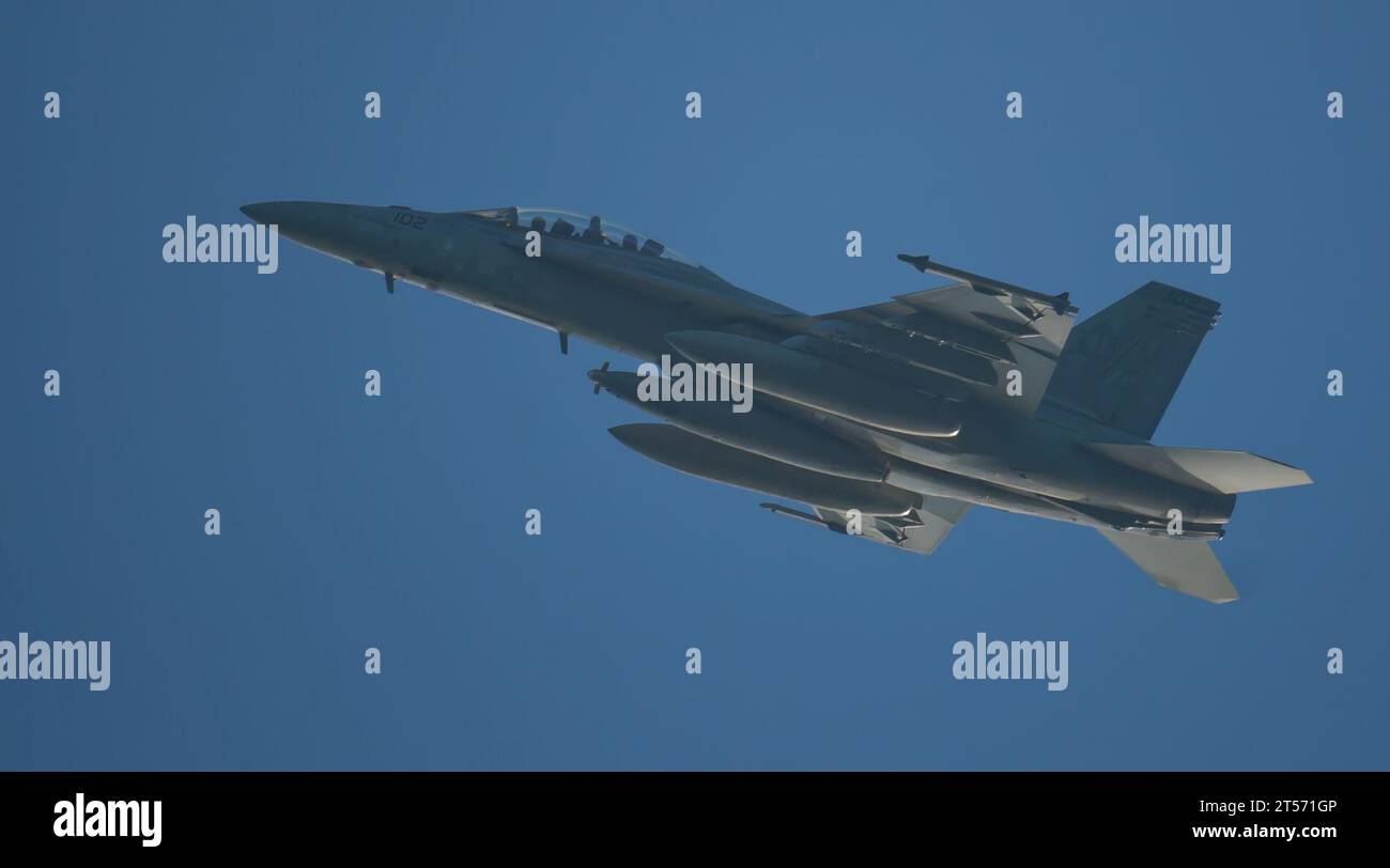 US Navy An F18F Super Hornet from the Black Aces of Strike Fighter ...