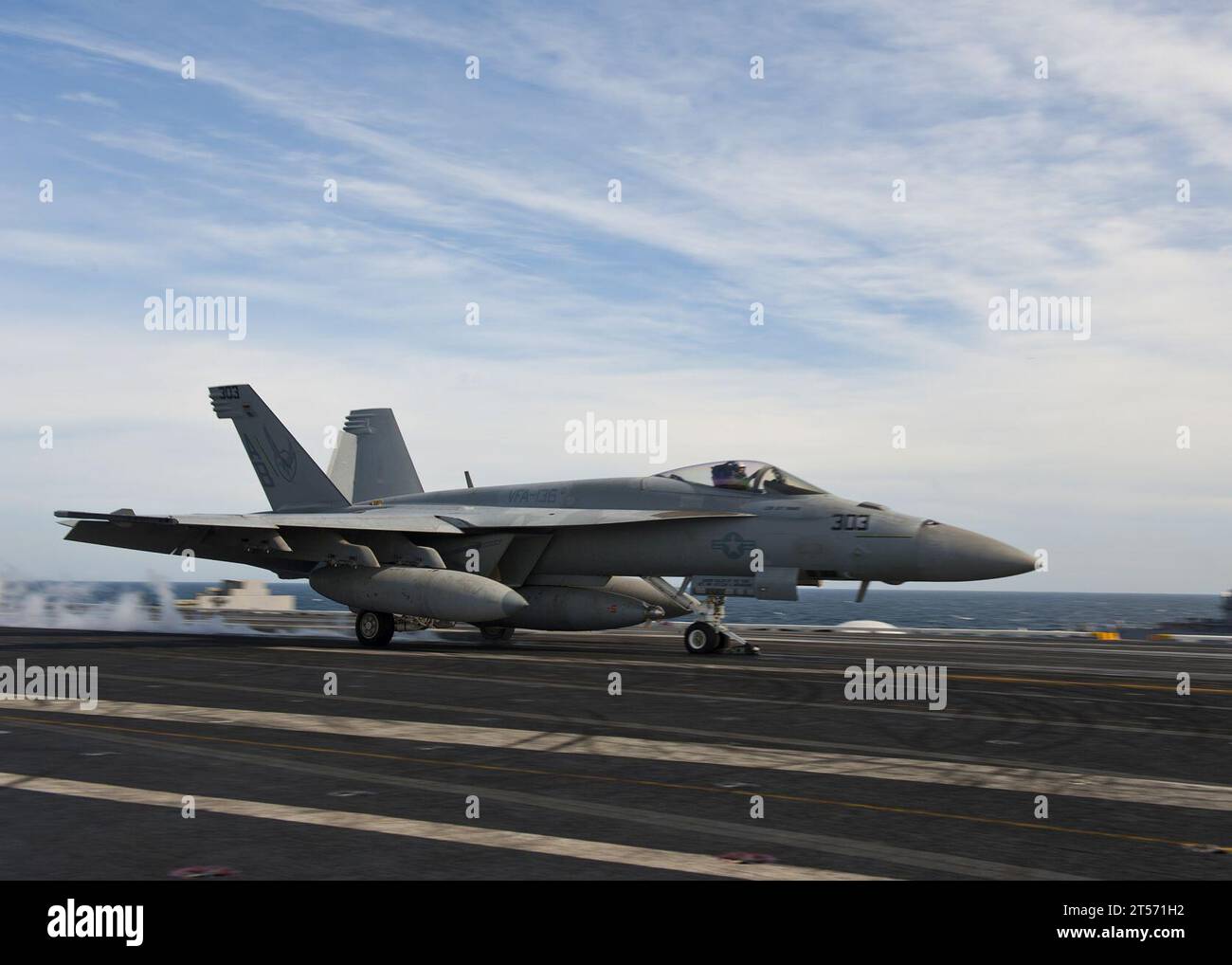 US Navy An F18F Super Hornet assigned to the Thunderbolts of Strike ...