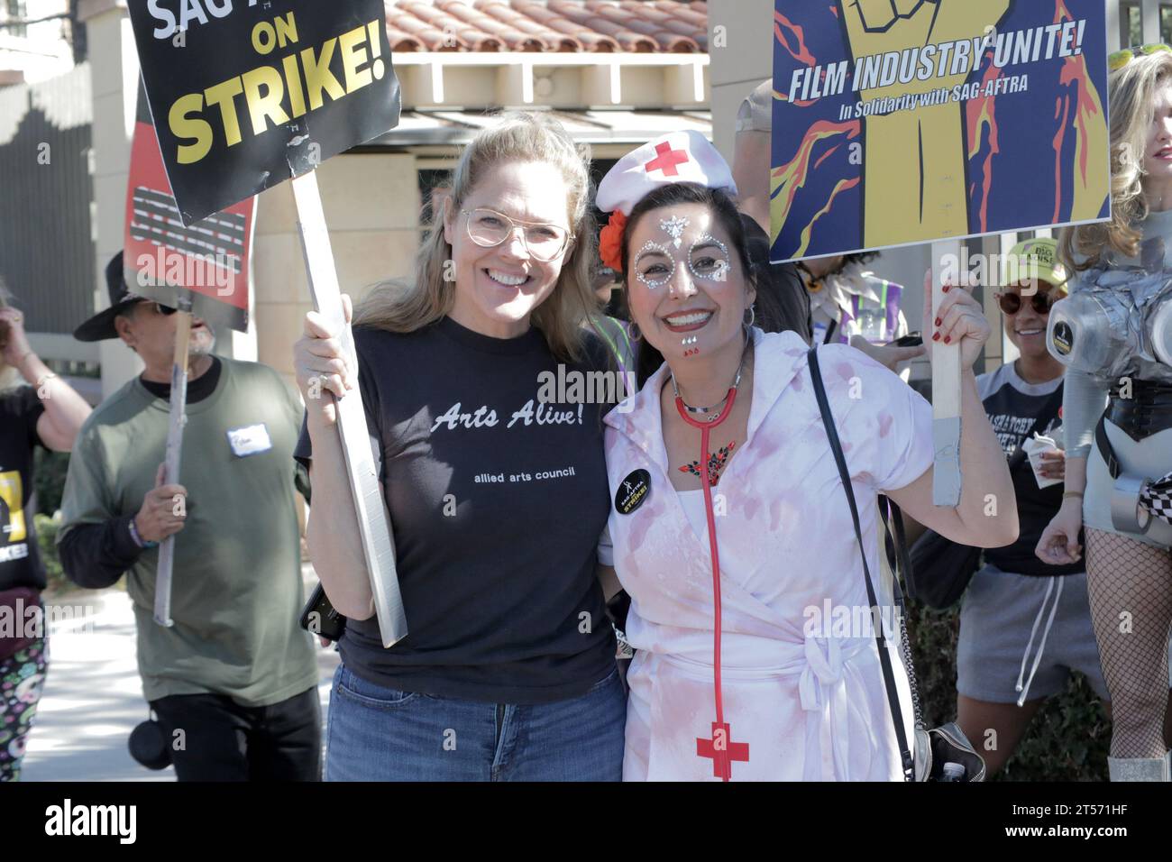 Celebrities on the SAG-AFTRA picket line in Los Angeles. Featuring ...