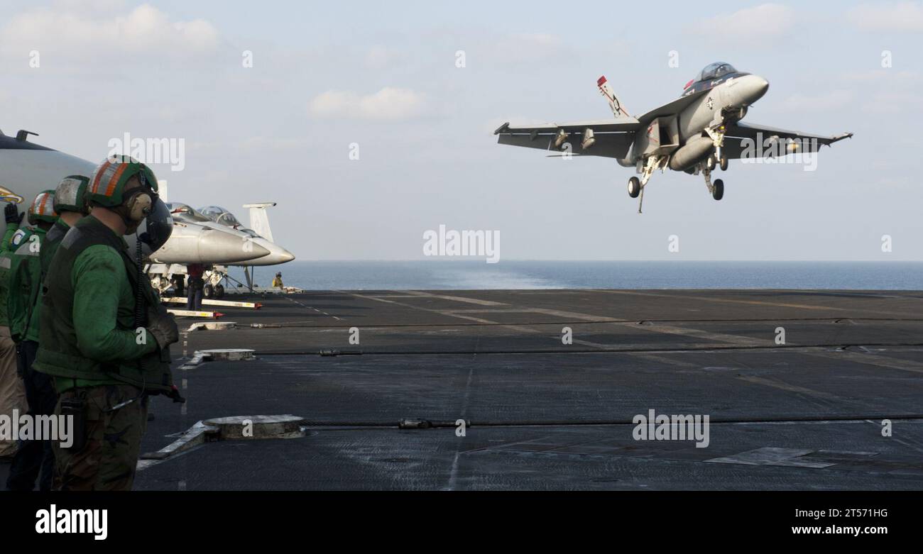 US Navy An F18F Super Hornet from the Black Aces of Strike Fighter ...