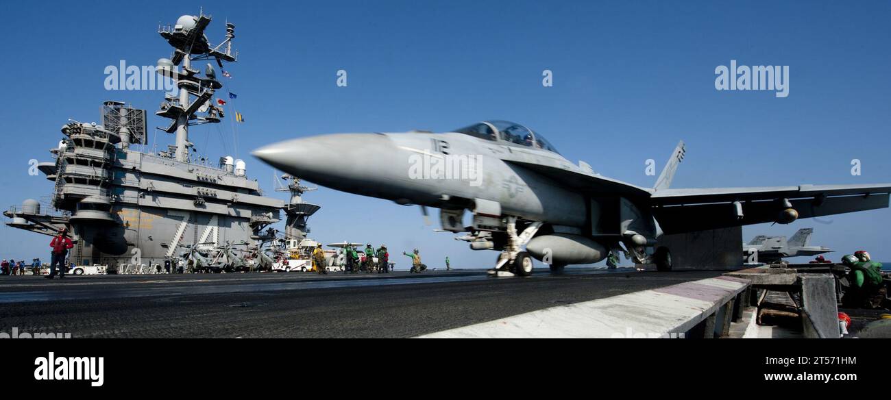 US Navy An F18F Super Hornet from the Black Aces of Strike Fighter ...