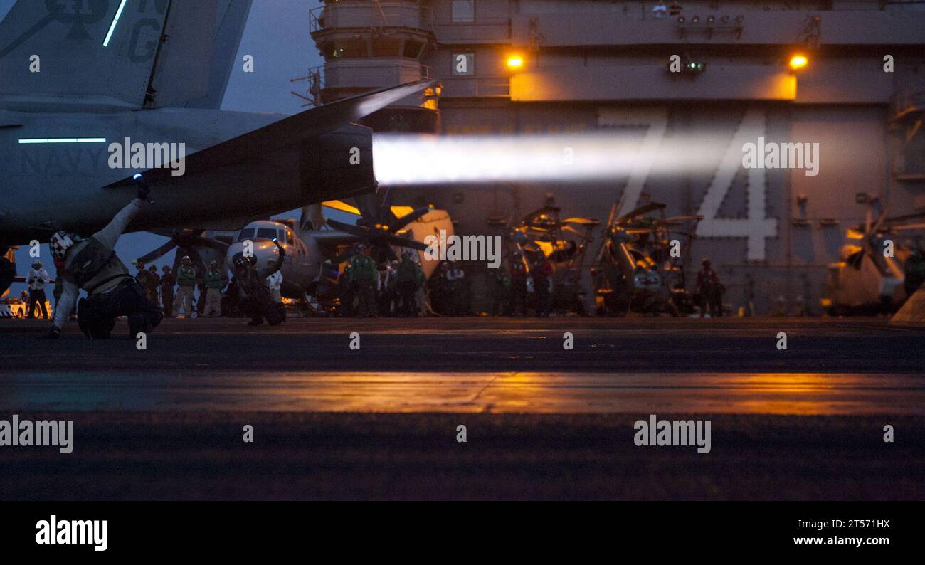 US Navy An F18F Super Hornet from the Black Aces of Strike Fighter ...