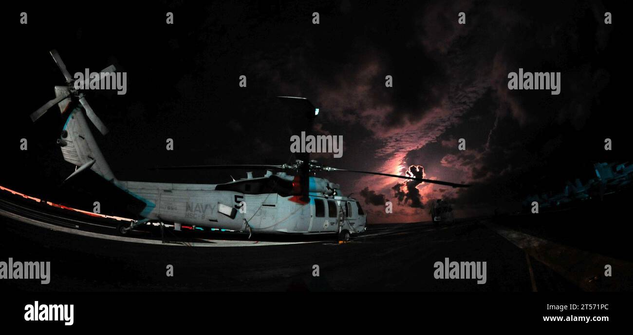 US Navy An MH-60S Sea Hawk helicopter assigned to the Eightballers of ...