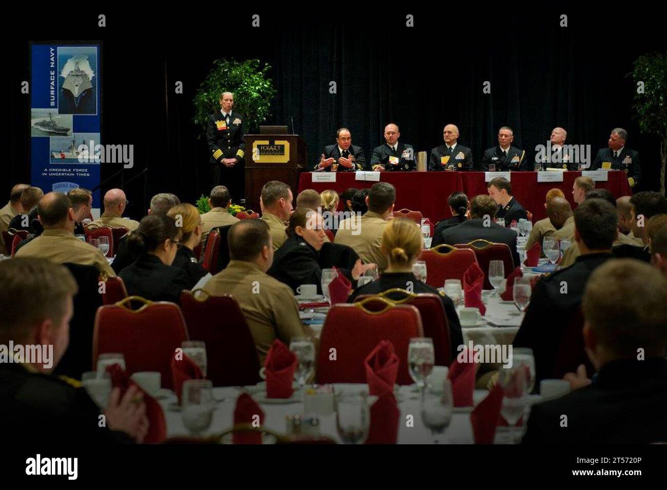 US Navy An officer answers questions during the Junior Officer ...