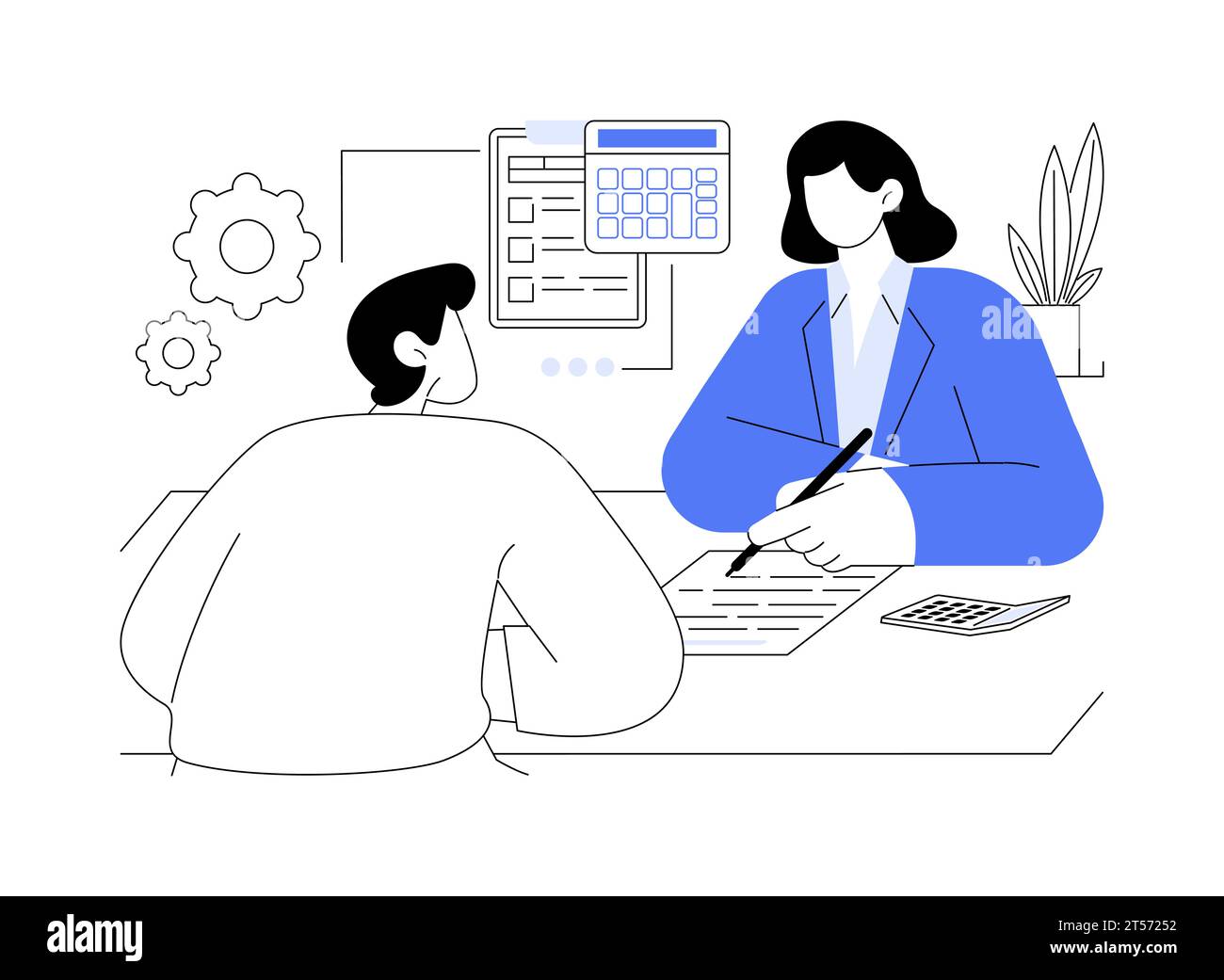Tax consultant isolated cartoon vector illustrations Stock Vector Image ...