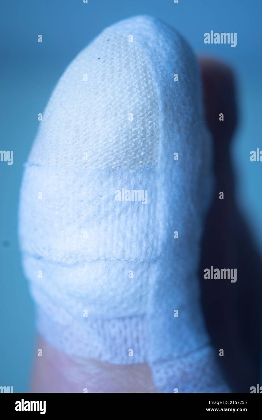 Foot big toe bandage injured feet in medical clinic hospital center ...