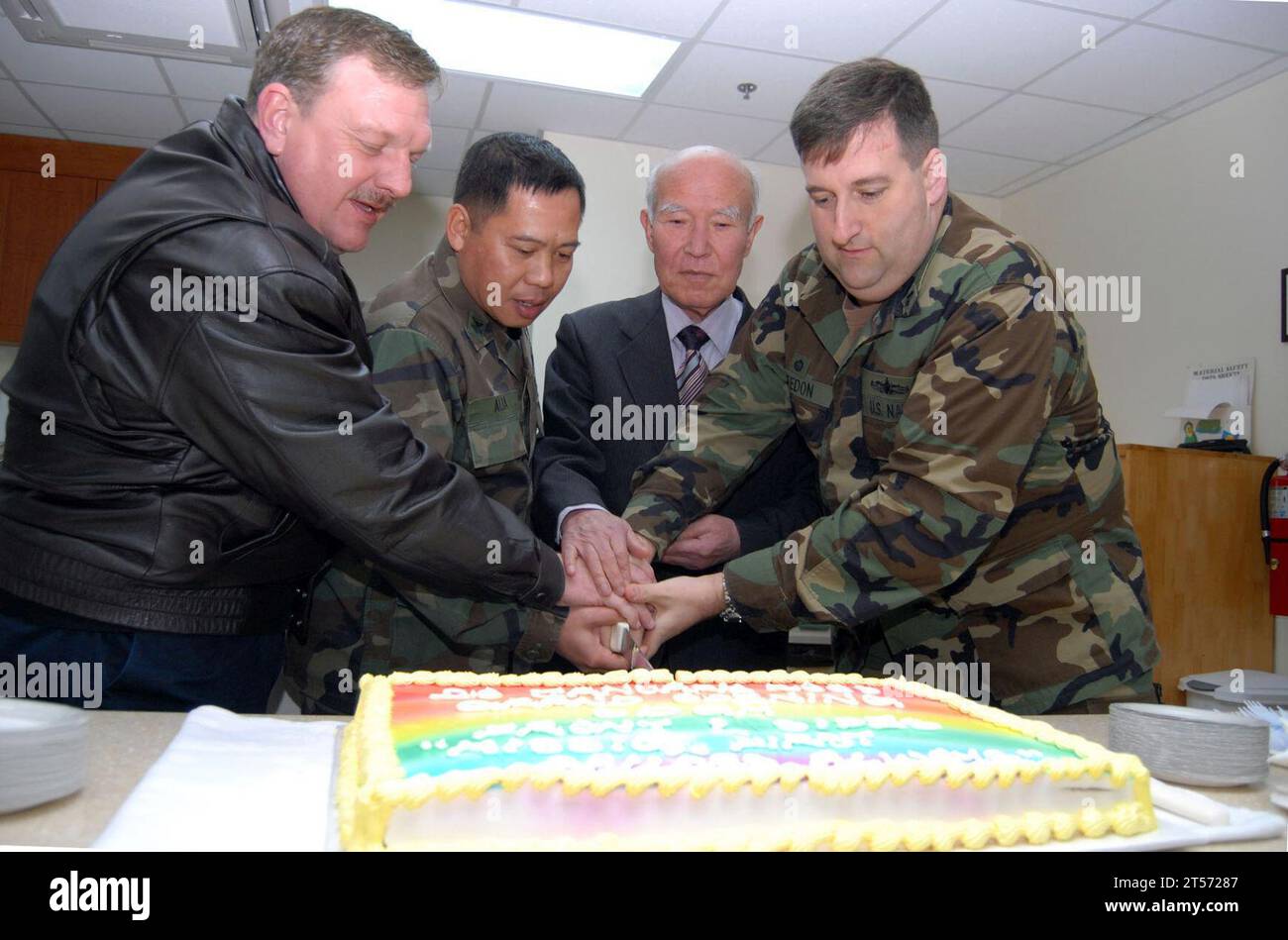 US Navy ary Larose, morale, welfare and recreation, director, left, and ...