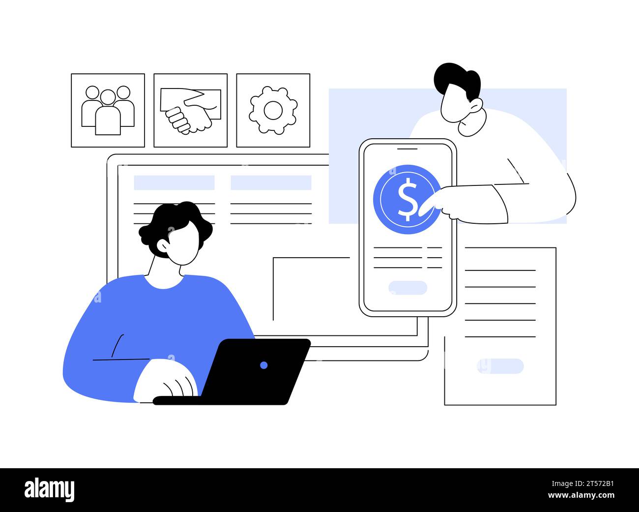 Payroll processing isolated cartoon vector illustrations Stock Vector ...