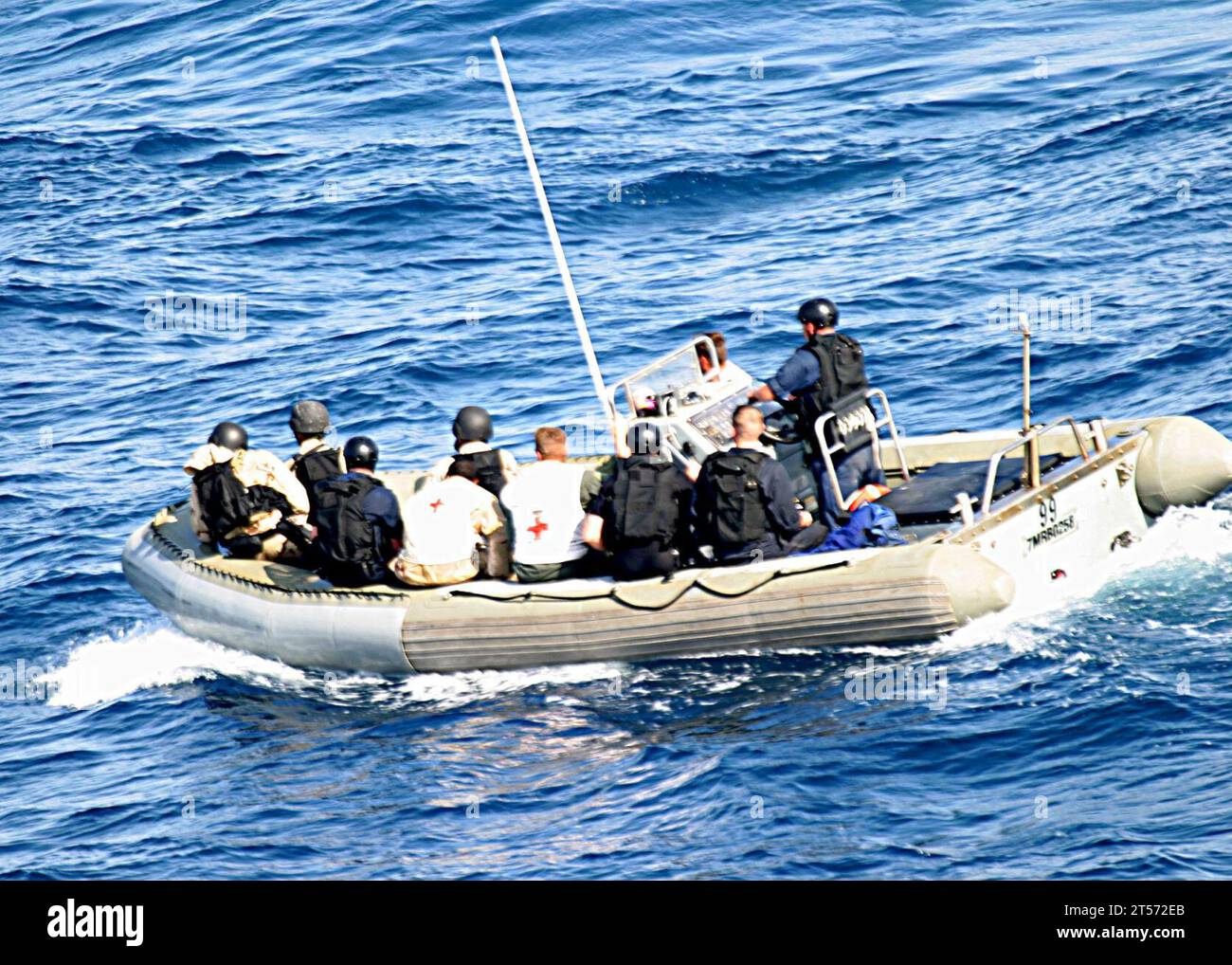 US Navy Boarding team members from guided-missile destroyer USS James E ...