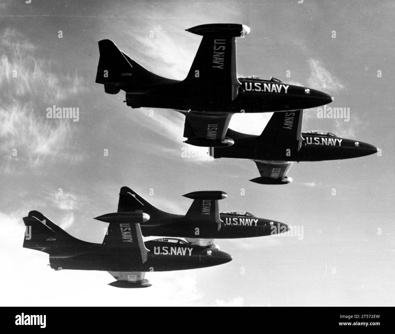 US Navy Blue Angels F9F-5 Panthers in flight on 9 January 1954.jpg ...