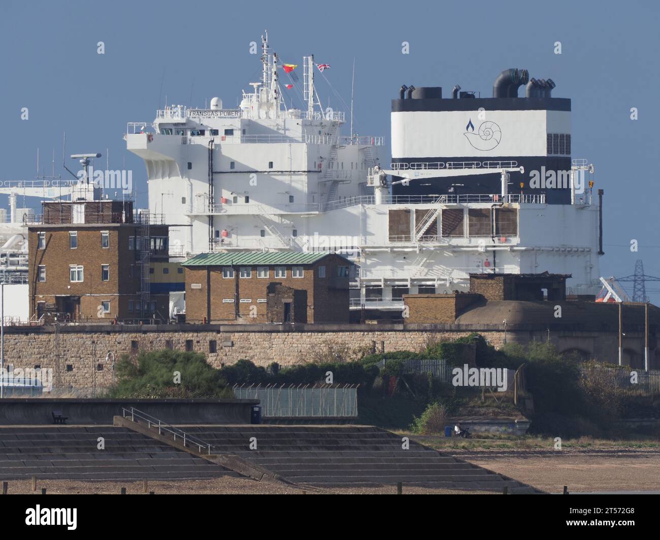 Sheerness, Kent, UK. 3rd Nov, 2023. Gas ship Transgas Power seen ...