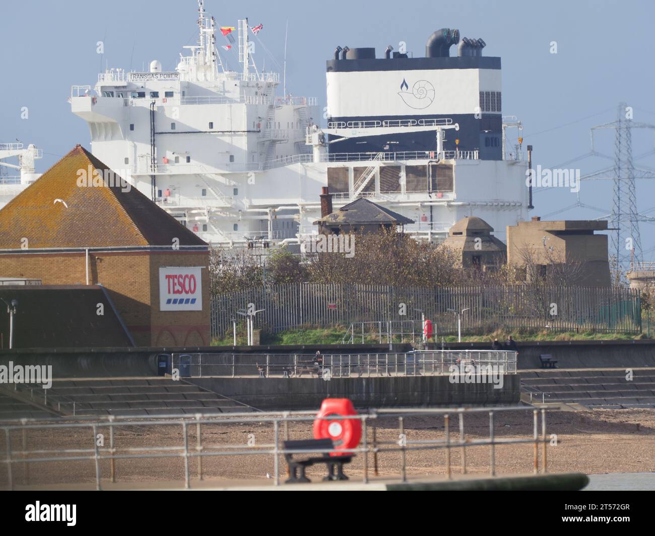 Sheerness, Kent, UK. 3rd Nov, 2023. Gas ship Transgas Power seen ...