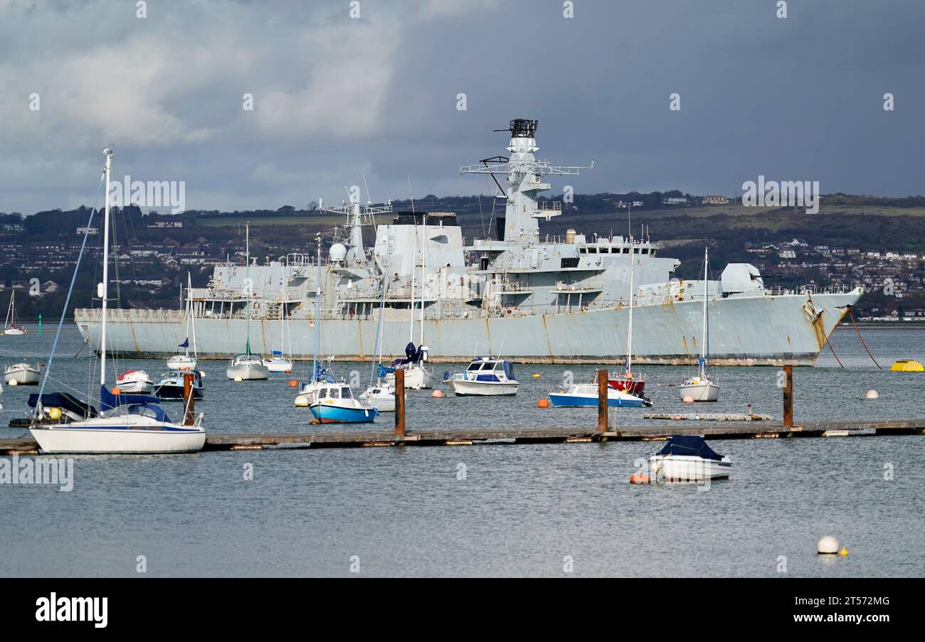 Former Royal Navy Type 23 frigate HMS Montrose, moored at Portsmouth ...