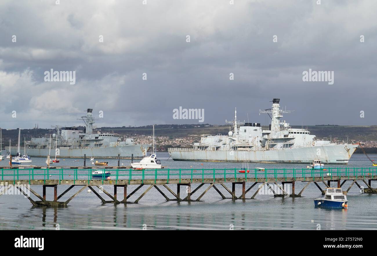 Former Royal Navy Type 23 frigates HMS Montrose (left) and HMS Monmouth ...