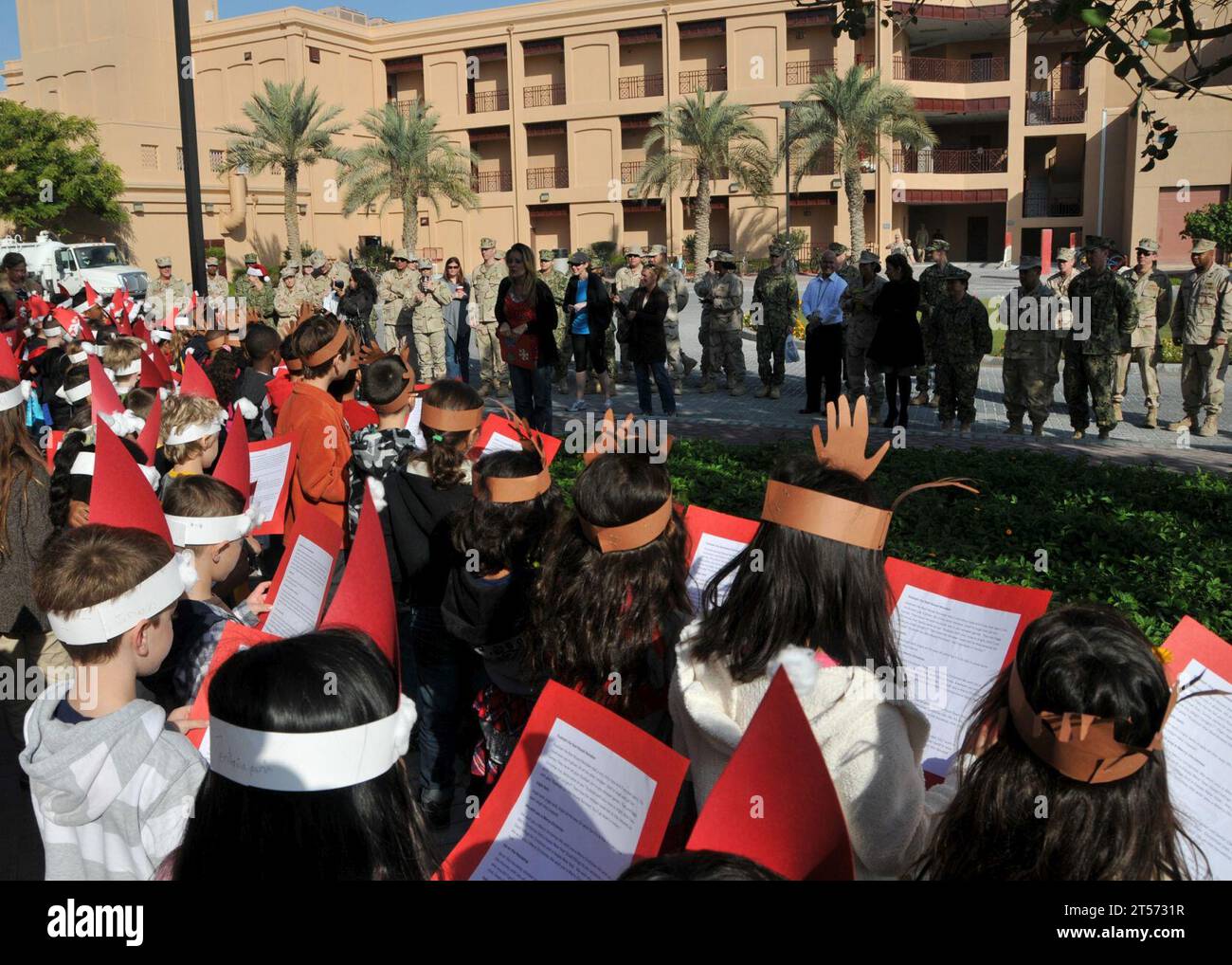 US Navy Children from Bahrain School sing Christmas carols to U.S ...