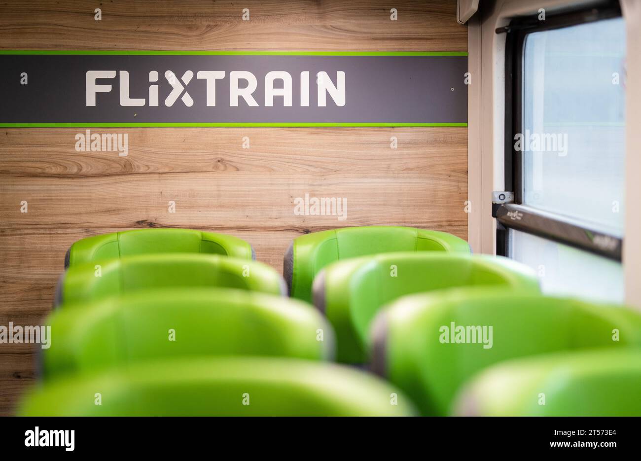 Stuttgart, Germany. 03rd Nov, 2023. The "Flixtrain" lettering of the ...