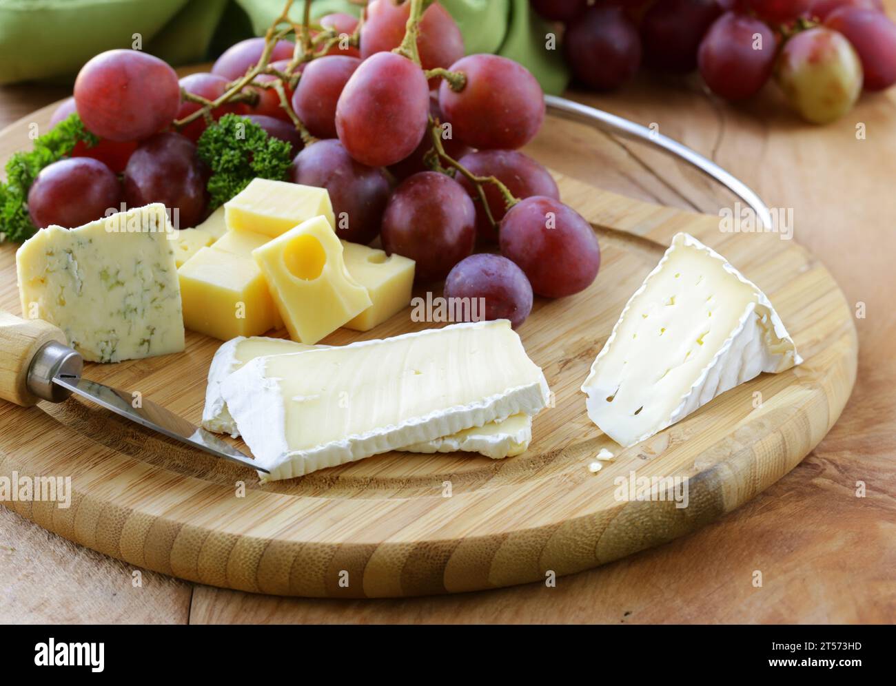 cheese board assorted cheeses for appetizers Stock Photo - Alamy