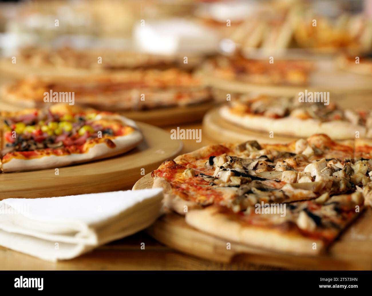 buffet table for a banquet, sandwich and pizza Stock Photo - Alamy
