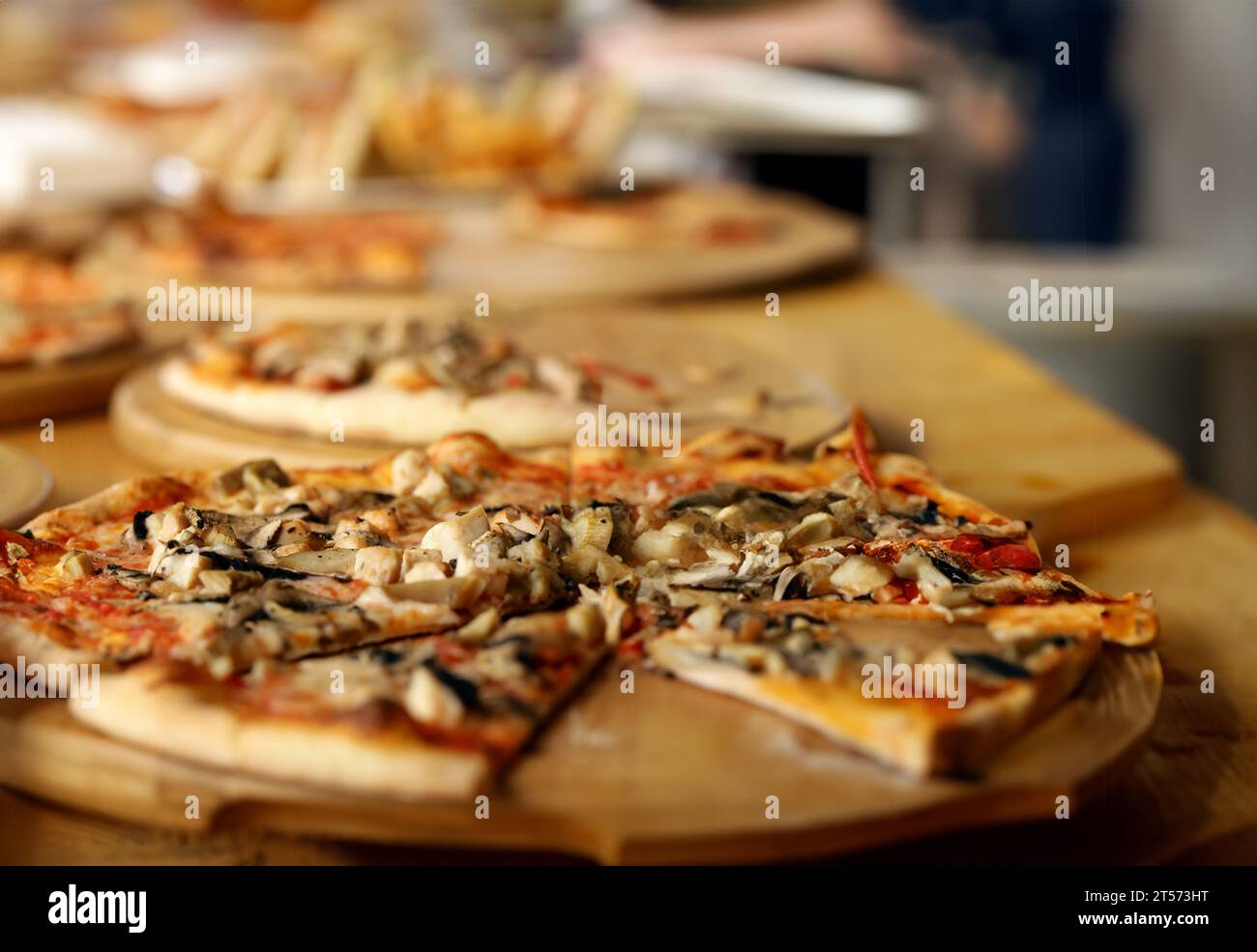 buffet table for a banquet, sandwich and pizza Stock Photo - Alamy