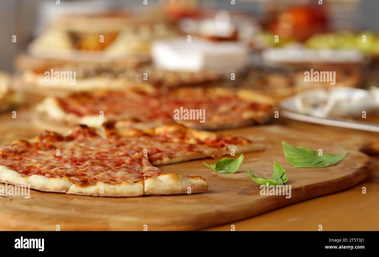 buffet table for a banquet, sandwich and pizza Stock Photo - Alamy